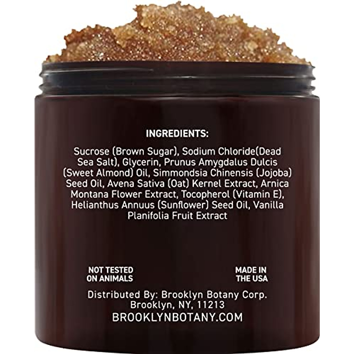 Brooklyn Botany Brown Sugar Body Scrub - Moisturizing and Exfoliating Body, Face, Hand, Foot Scrub - Fights Acne, Fine Lines & Wrinkles, Great Gifts For Women & Men - 10 oz