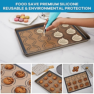 2 Pieces Silicone Baking Mat Set - Non Stick Food Safe, Silicone Fondant Sheet, Non Slip Pastry Mat Easy to Clean