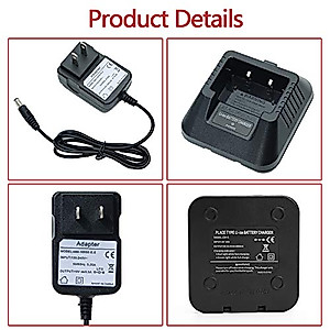 Baofeng Charger UV-5R BF-F8HP Charger Two-Way Radio Charger 100v-240v with US Adapter + USB Charger Cable for UV-5R Series Walkie Talkie