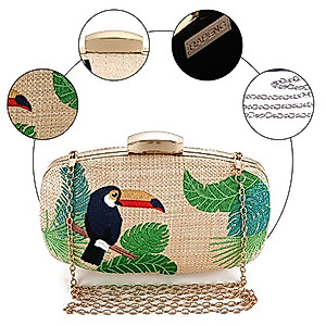 RAPENG Handmade Package Flamingo Clutch Crossbody Belt Chain Bag Ladies Girls Handmade Evening Bags (style2)