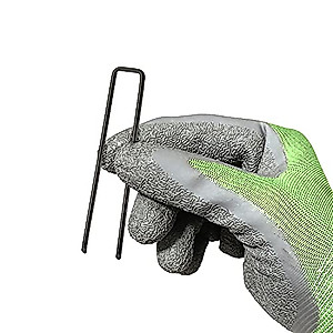 GardenMate 50-Pack 4'' 11 Gauge Heavy-Duty U-Shaped Garden Securing Stakes/Spikes/Pins/Pegs - Sod Staples for Anchoring Landscape Fabric