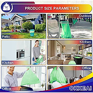 OKKEAI Large Garbage Bags 13 Gallon Tall Kitchen Green Trash Bags 49 Liter Bin Liners for Lawn Yard,Home,Office,60 Counts (Fits 10-15 Gallon Bins)