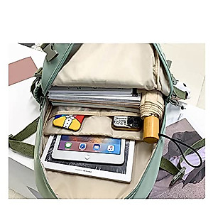 ncduansan Kawaii Backpack with Kawaii Pin and Accessories Backpack Cute Aesthetic Backpack Cute Kawaii Backpack for School(white)