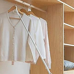 Closet Reacher Pole with Hook 45" Adjustable Extend Hook Reach Pole Telescoping Long for Closet Rod, Shelf Pole, Ceiling Pole