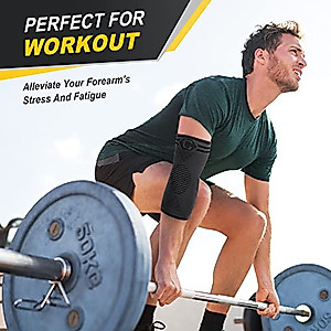 CAMBIVO 2 Pack Elbow Brace for Tendonitis, Tennis Elbow Compression Support Sleeve for Golfers Elbow Pain Relief, Arthritis, Bursitis, Workout, Weightlifting