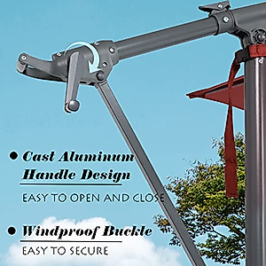 BPS Patio 10FT Off-set Hanging Umbrella Aluminum Cantilever Umbrella,Waterproof UV Protection Outdoor Umbrella with Ventilation for Backyard/Garden