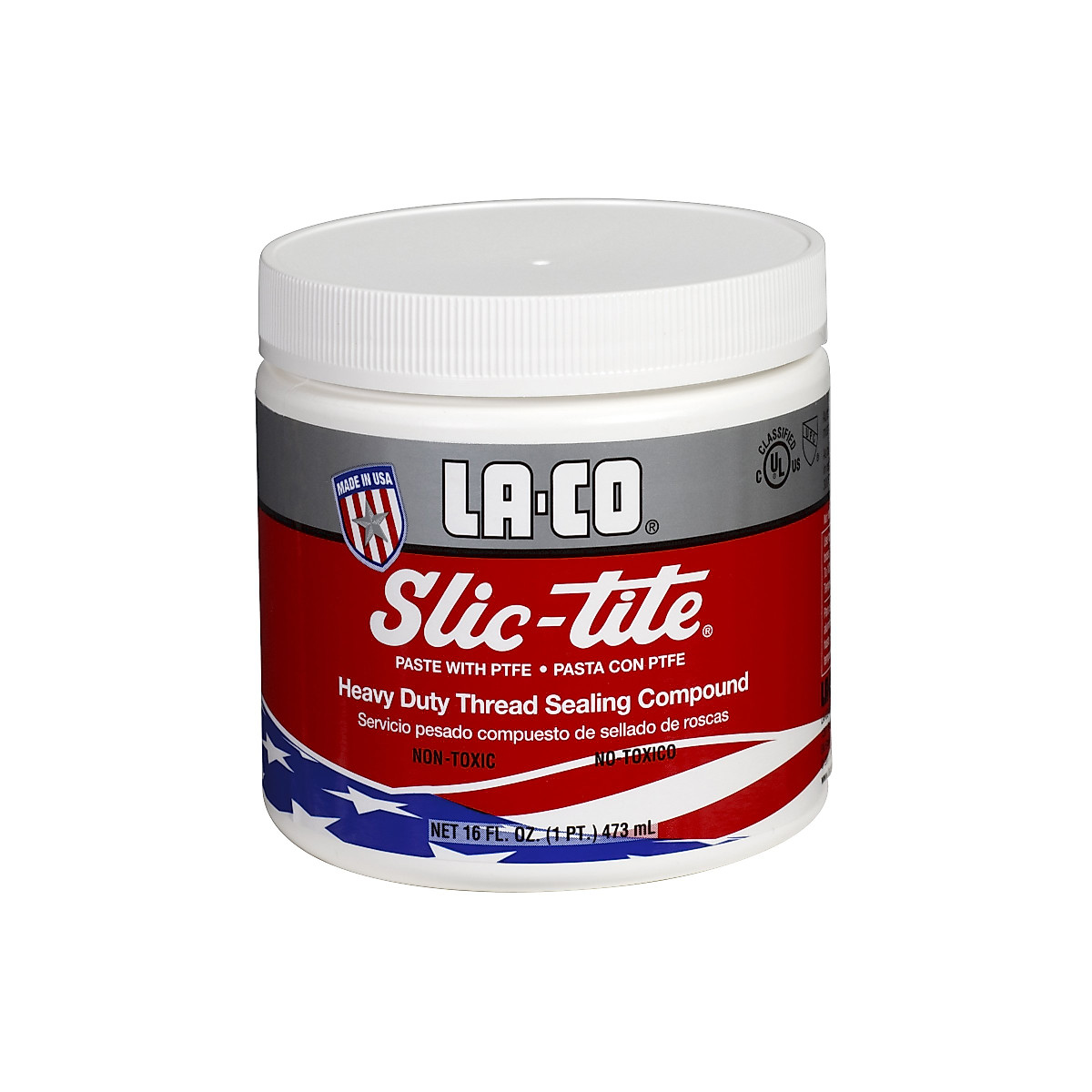 LA-CO 42012 Slic-Tite Premium Thread Sealant Paste with PTFE, -50 to 500 Degree F Temperature, 1 pt Jar