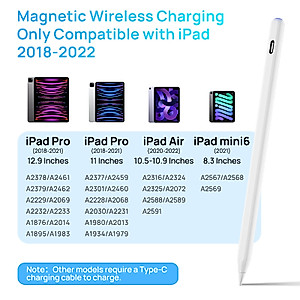 Pencil Same as Pencil 2nd Generation with Magnetic Wireless Charging Tilt Sensitivity,Stylus Pen for 10/9/8/7/6 Generation Pro 12.9/11 inch Air 5/4/3 Mini 6/5