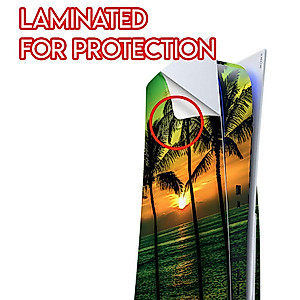 ITS A SKIN Skins Compatible with Sony Playstation 5 Console Disc Edition - Protective Decal Overlay stickers wrap cover - Sunset Palm Trees Ocean