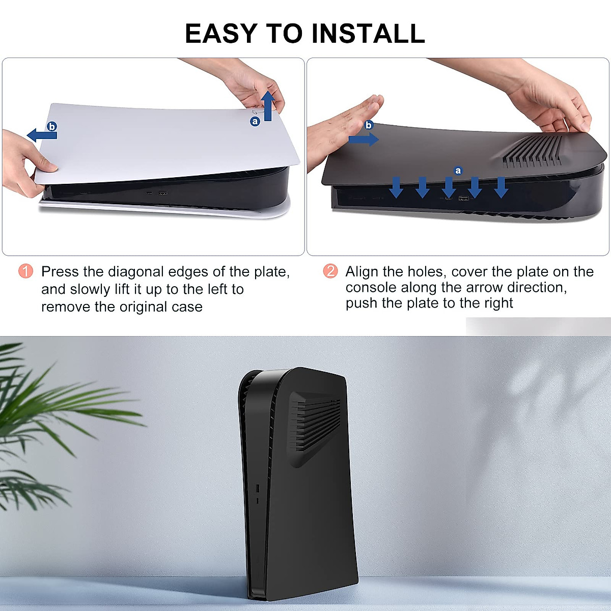 Plates for Disc Edition, Faceplate with Cooling Vents, Anti-Scratch Dustproof Protective Cover Plates for P5 Disc Edition (Golden)