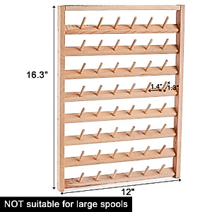 Tosnail 2 Pack 48 Spools Wooden Thread Holder, Large Thread Racks, Wall Mount Thread Storage Organizer for Sewing, Braiding and Embroidery