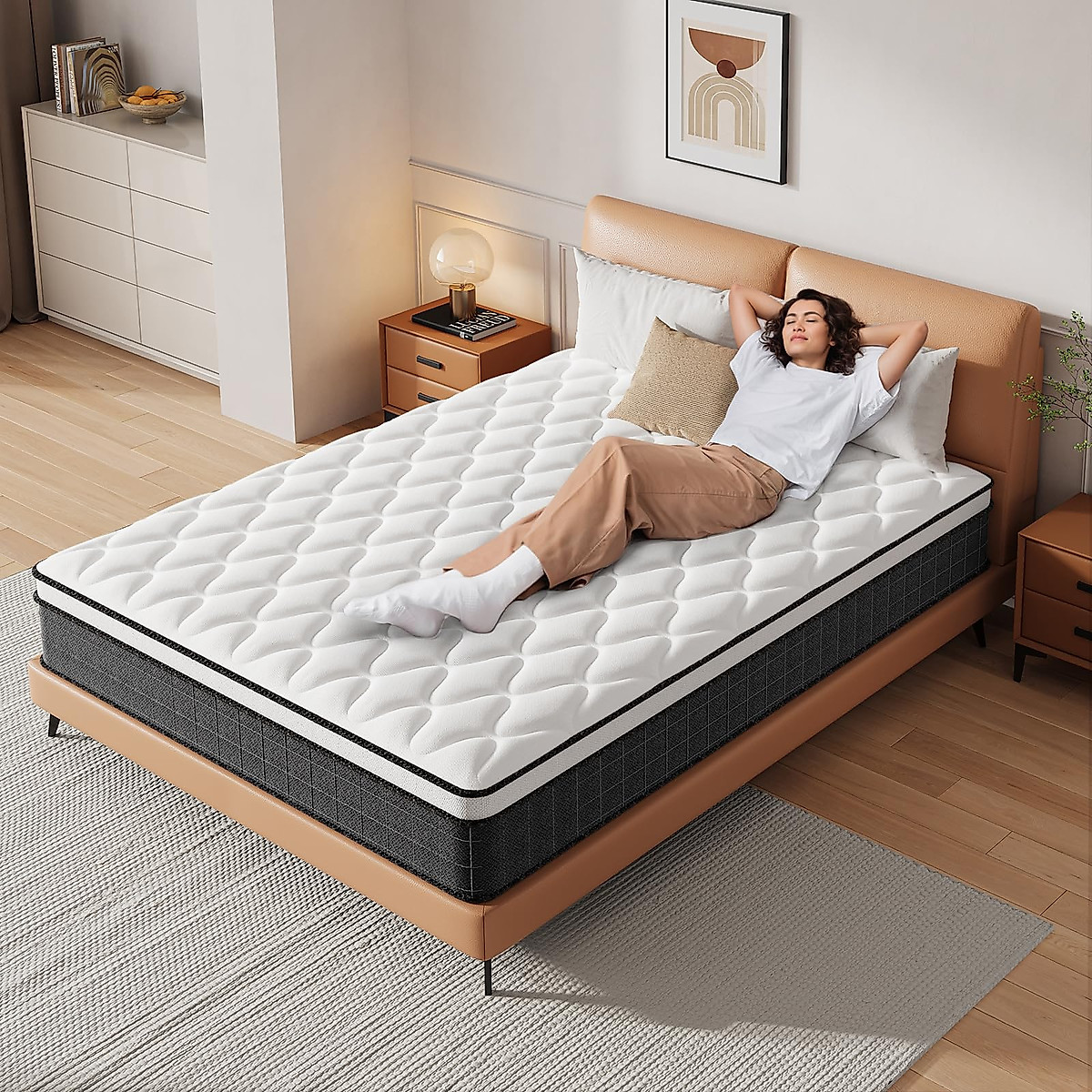 Twin Size Mattress, EvaStar 12 Inch Gel Memory Foam Mattress for Cooling Comfort Technology and Pressure-Relieving, Hybrid Mattress in a Box, Medium Firm, Breathable, CertiPUR-US, 75"x 39"x12"