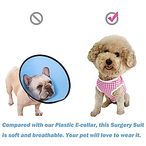 Dog’s Recovery Suit Post Surgery Shirt for Puppy, Wound Protective Clothes for Little Animals(Pink Stars-m)
