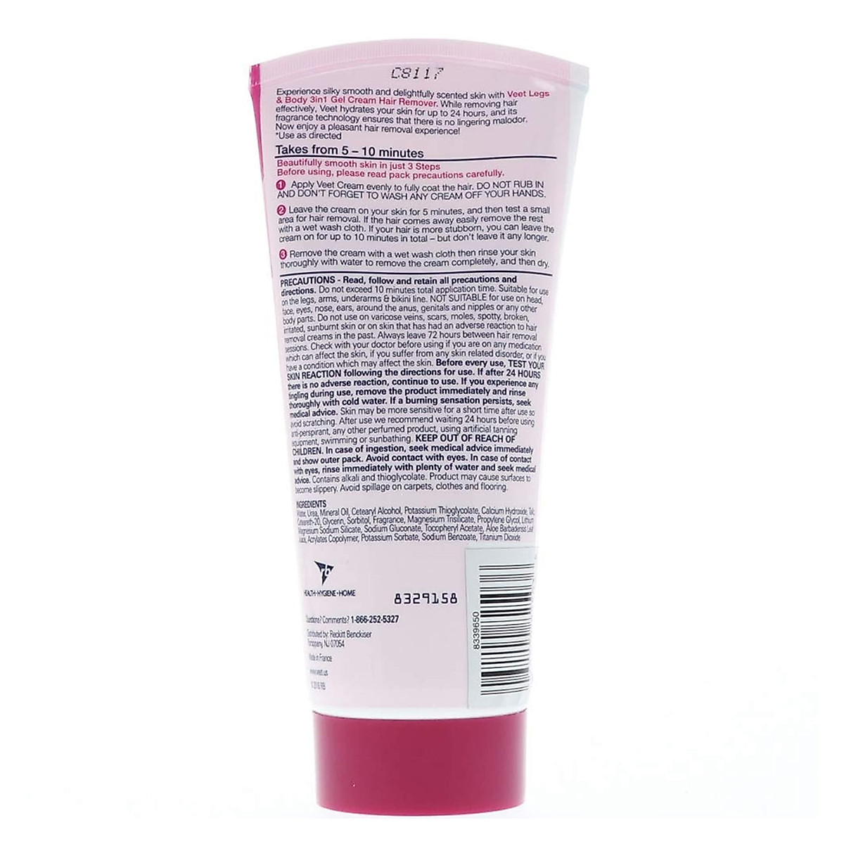 Fast Acting Gel Cream Hair Remover Veet Hair Remover Women 6.78 oz (Pack of 3)