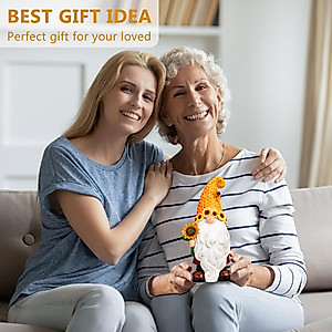 Olekki Garden Gnomes Outdoor - Sunflower Gnome Statue with Solar LED Lights for Yard, Patio, Lawn Ornaments - Best Garden Gifts for Mothers Day, Housewarming, Festival