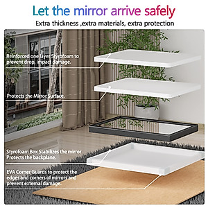 Vosuja 40 x 30 Inch Bathroom Mirrors for Wall, Black Bathroom Mirror, Wall Mirror for Bathroom in Aluminum Alloy Metal Frame (Horizontal/Vertical)