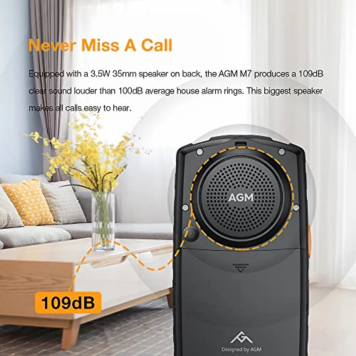 AGM M7 Rugged Phone, IP68 Waterproof Outdoor Phone, 2500mAh Battery Unlocked 4G Cell Phone for Seniors Dual SIM Biggest Speaker 2.4" Touch Screen 1GB+8GB Facebook/Skype/TikTok-Black