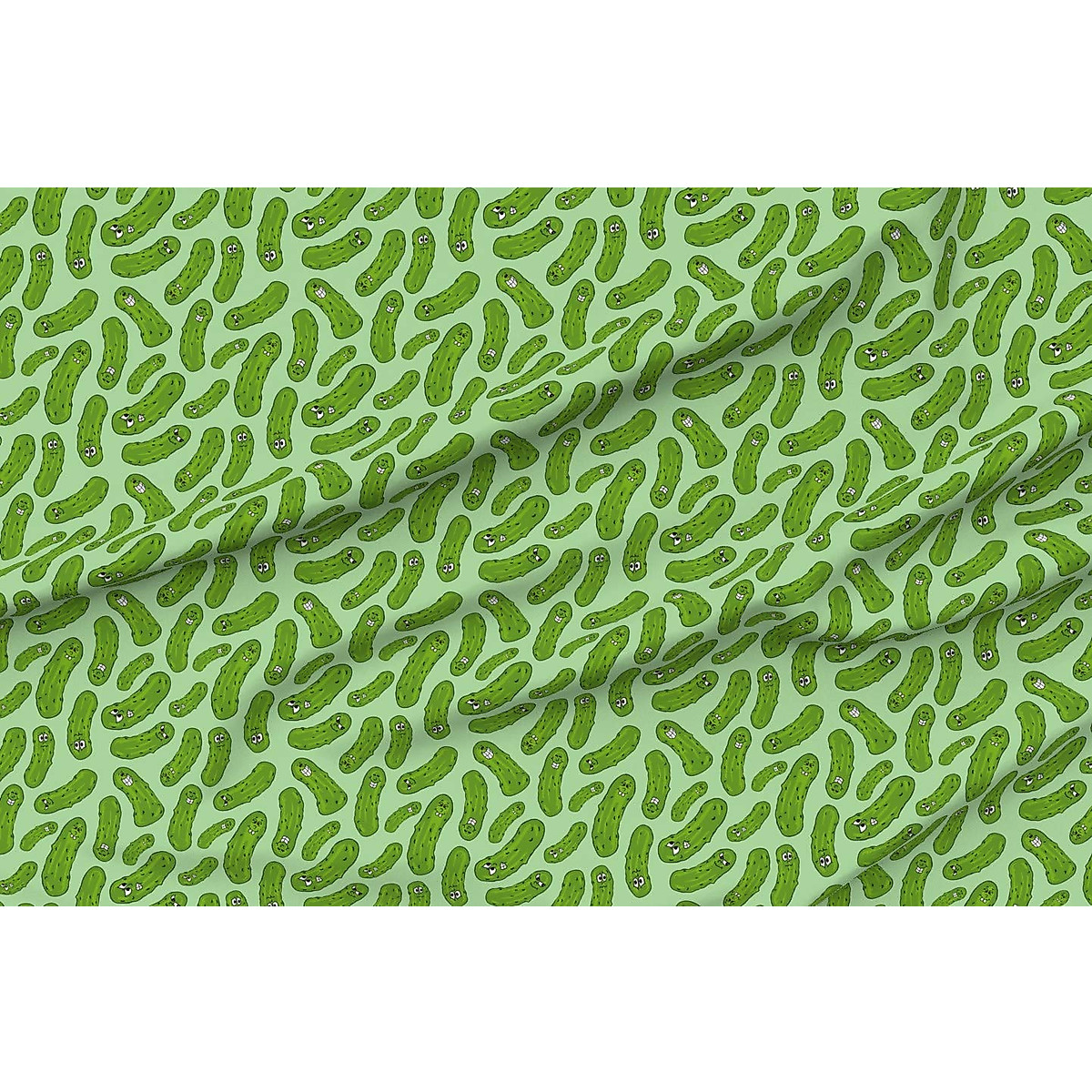 Spoonflower Fabric - Pretty Pickles Pickled Cucumbers Jars Faces Printed on Petal Signature Cotton Fabric Fat Quarter - Sewing Quilting Apparel Crafts Decor