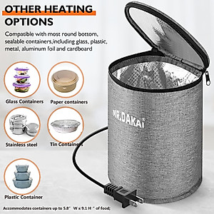 Mr.Dakai Portable Electric Heated Bento Lunch Box for Adults Kids, 71oz Stackable Stainless Steel Hot Food Lunch Box Container, 3-Tier Insulated Bento Box Adult Thermal Lunch Box, Food Warmer Set