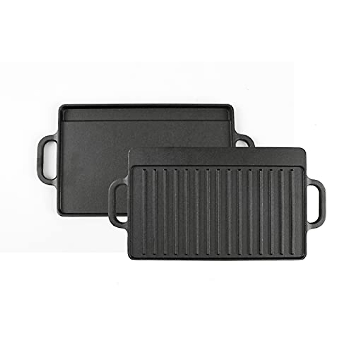 HAWOK Cast Iron Reversible Grill Rectangular Griddle 12.6x8 inch