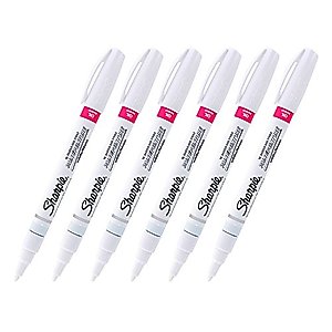 SHARPIE SG_B00WL2SOIA_US Oil-Based Paint Marker, Fine Point, White Ink, Pack of 6, Original Version