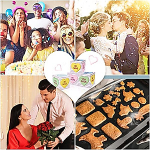 Whaline 24Pcs Valentine's Day Treat Boxes Conversation Heart Cardboard Box Colorful Cute Holiday Paper Gift Container for Cookie Goodie Candy Sweet Valentine's Day Party Favor Supplies
