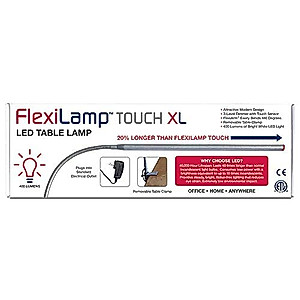 Americanails FlexiLamp Touch XL - LED Table Desk Lamp - Removable Clamp - Adjustable Lighting for Nail Stations - Manicure Table Light - Flexible Arm – 3 Brightness Levels - Touch Sensor - 400 Lumens