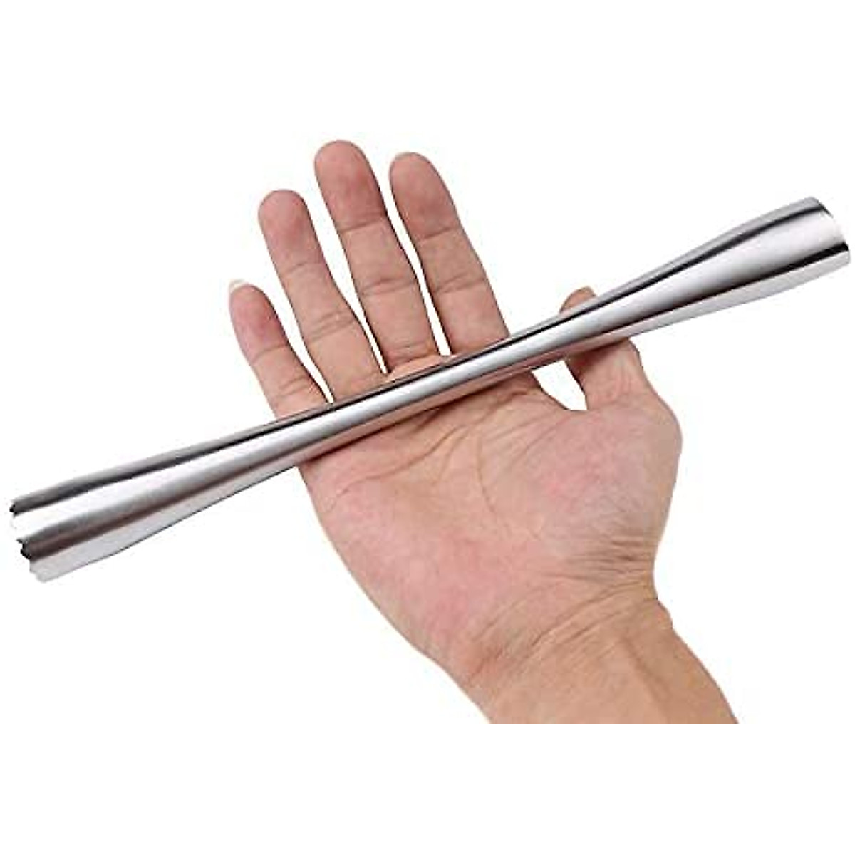 ITTA 10" Solid Stainless Steel Muddler with Serrated End (1)