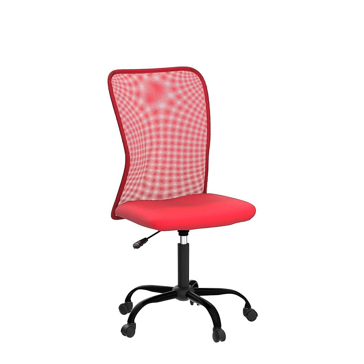 Office Chair Desk Chair Computer Chair with Lumbar Support Ergonomic Mid Back Mesh Adjustable Height Swivel Chair Armless Modern Task Executive Chair for Women Men Adult, Red