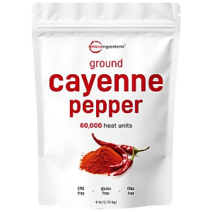 Ground Cayenne Pepper Powder, 6lbs (60,000 SHU Heat) | Premium Source for Spice & Seasoning | Garden Protection from Wildlife | Additive Free, Non-GMO, Bulk Supply