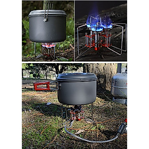 Bulin AirOka B6-A 5800W Portable High-Power Camping Stove Windproof Camping Gas Stove Foldable Mini Camp Propane Burner Three Lightweight burners in one for Outdoor Camping/Picnic/Hiking/Barbecue