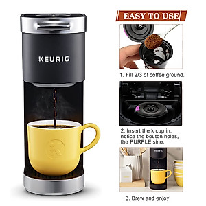 Reusable K Cups for K-Mini/K-Duo, 4 Pack Reusable Coffee Filters Pods for Keurig, BPA Free Refillable Single K Cups for Keurig K-Mini, K-Duo, 1.0 & 2.0 Series…