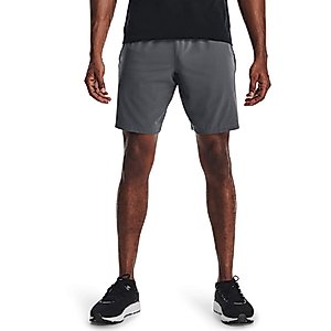 Under Armour Qualifier Speedpocket 9-inch Linerless Shorts, Pitch Gray (012)/Black, Large