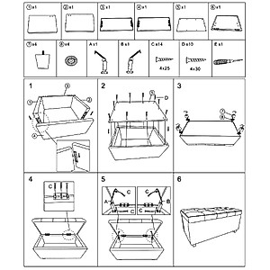 CangLong 36Inch Rectangular Faux Leather Storage Ottoman Bench, Large, Espresso Brown