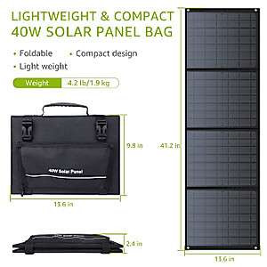 ZeroKor Portable Power Bank with Solar Panel 40W, Portable Laptop Charger with AC Outlet for Home Use Tent Camping RV Life