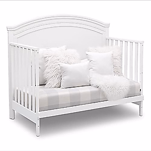 Delta Children Simmons Kids SlumberTime Emma 4-in-1 Convertible Baby Crib N More - Greenguard Gold Certified, Bianca White