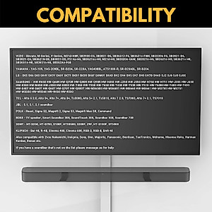 Universal Soundbar Wall Mount Bracket, Adjustable, Compatible with Most Brands, Includes All Mounting Hardware, Black