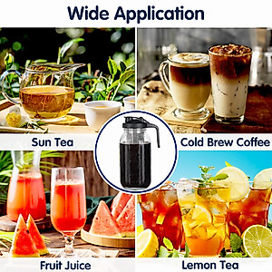 SCIDEA Cold Brew Coffee Maker, 64oz Mason Jar Pitcher with Durabel Glass & Stainless Steel Mesh Filter, Leak-Proof Glass Pither with Pour Spout Lid