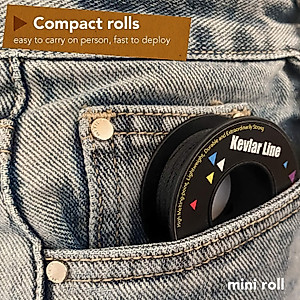 emma kites 100% Black Kevlar Braided Cord 100Ft 300Lb High Strength, Abrasion Flame Resistant, Tough Survival Tactical Cord Model Rocket Paracord Snare Line Fishing Assist Cord