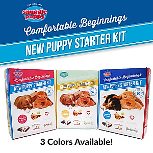 Original Snuggle Puppy Starter Kit with Snuggle Puppy Included. Starter Kit for Anxiety Relief and Calming Aid. Biscuit Coloured Puppy Included and Blue Toy.