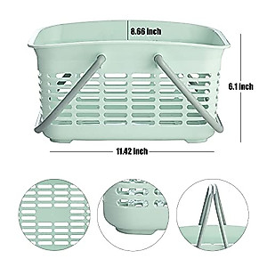 ALINK Plastic Shower Caddy Basket with Handle, Portable Organizer Storage Basket for College Dorm, Bathroom, Kitchen - Blue