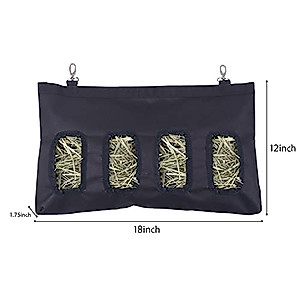 TSLIVE Rabbit Hay Feeder Bag, Guinea Pig Hay Feeder Storage, Rabbit Hay Bag, Guinea Pig Hay Feeder,18in X11 in Small Animal Feeder Bag,600D Oxford Cloth Fabric (Black)