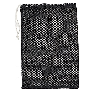 Champion Sports Mesh Sports Equipment Bag, Black, 24x36 Inches - Multipurpose, Nylon Drawstring Bag with Lock and ID Tag for Balls, Beach, Laundry