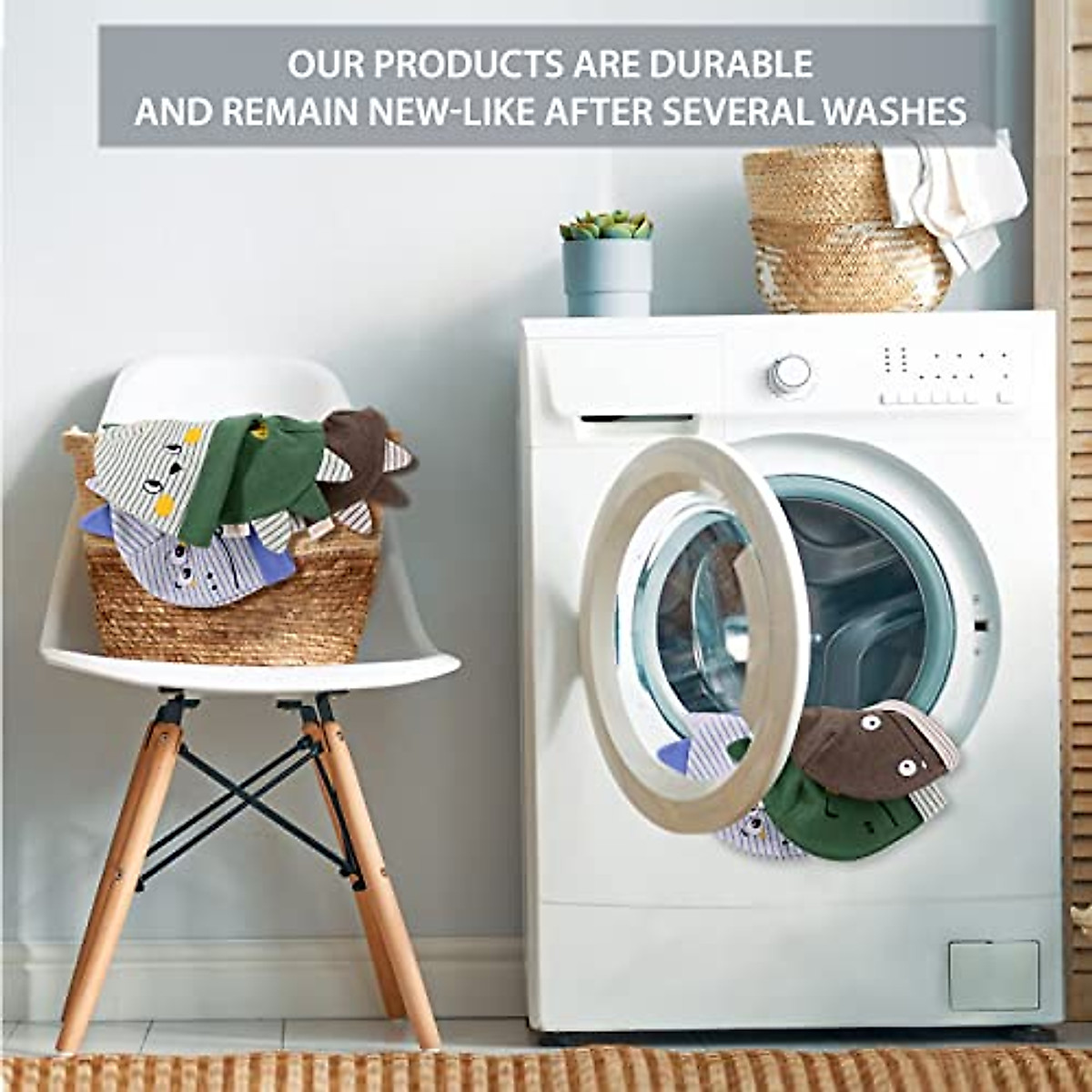 DOKMA Organic Cotton Toddler Hat Set 4 with Cute Dinosaur Design for Baby Boy, Baby Girl 0-6 Months