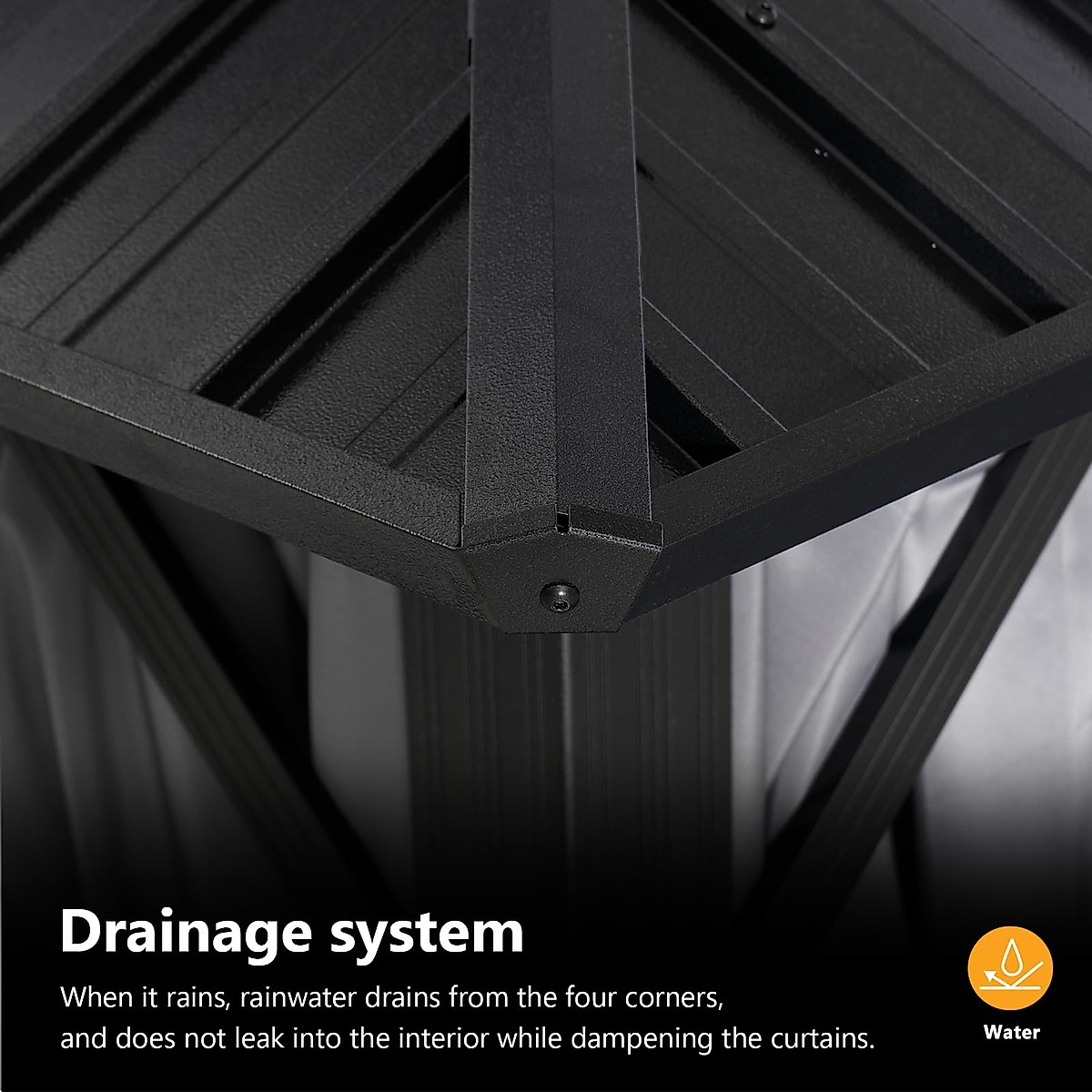 Jolydale 12FT×20FT Hardtop Aluminum Gazebo, Outdoor Metal Frame Canopy with Mosquito Net and Privacy Sidewalls,for Patio, Backyard, Large Size