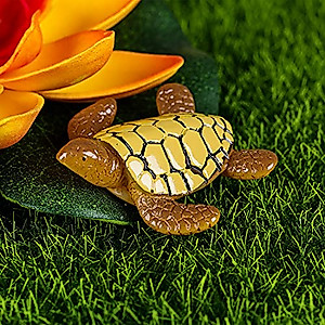 HAOYUNLAI 8 Pcs Miniature Beach Sea Turtle Resin Figurines，Fish Tank Decoration， DIY Craft Decoration Fairy Garden Dollhouse Landscape Decor Ornament