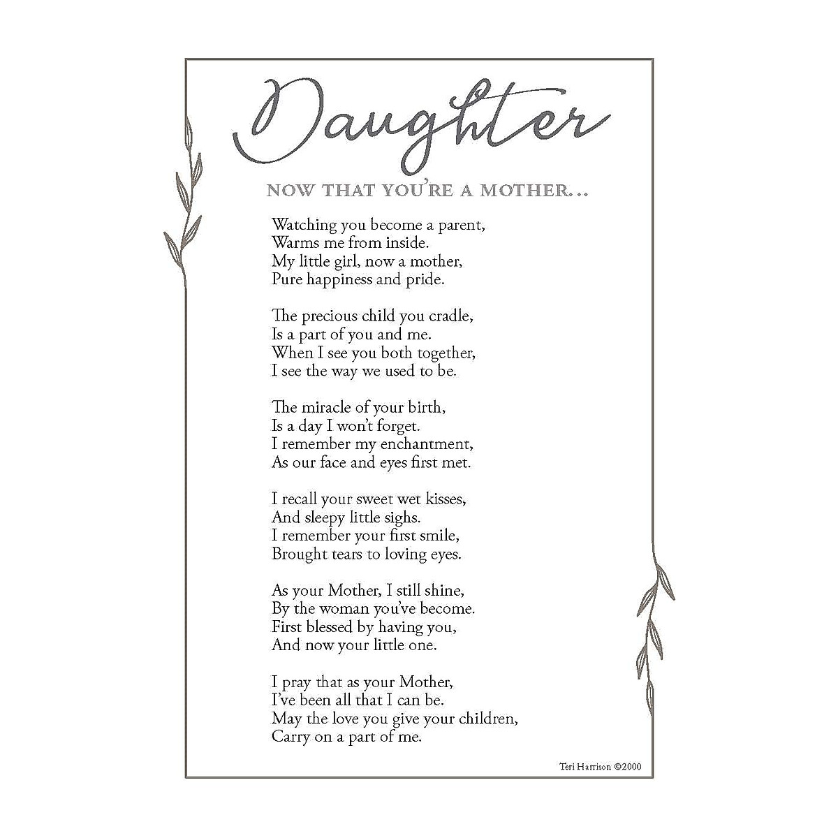 Now That You're a Mother Frame- Gift for Daughter from Mom for Christmas, Mother's Day, Child Birth - Made in USA