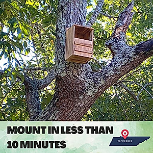 SDMOutdoor North American Screech Owl House, Wooden Owl Nesting Box, Screech Owl, Barn Owl. No Assembly Required Includes All Hardware. Cedar Nesting Box.