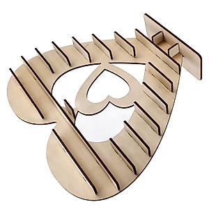 Wooden Chocolate Stand, Easy Assembly Cupcake Holder Eco Friendly Heart Shaped for Party for Wedding