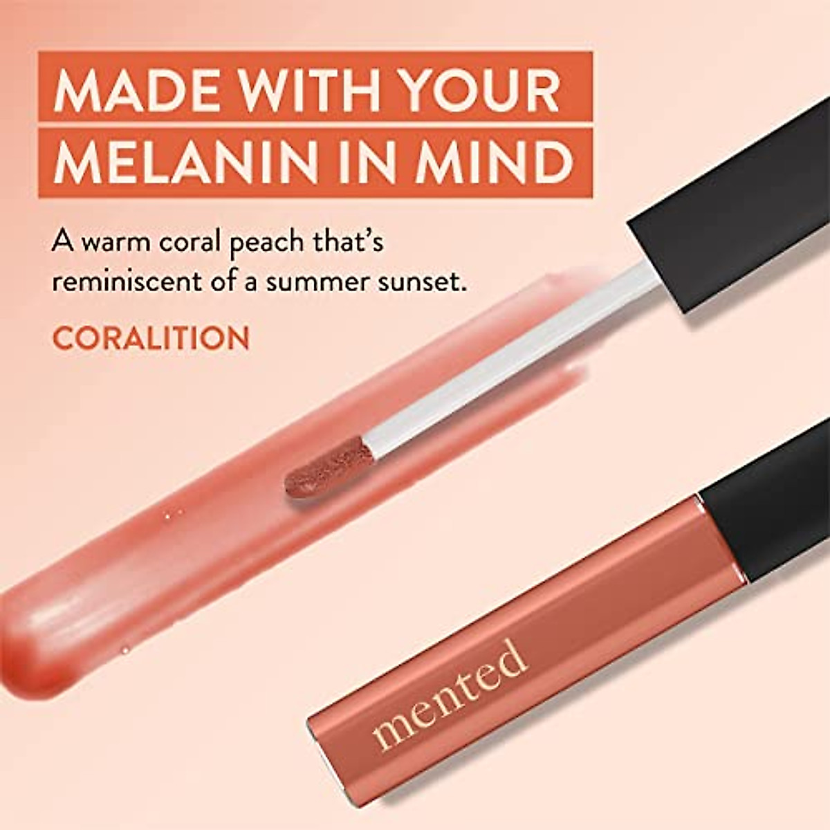 Mented Cosmetics Lip Gloss for Women Tinted Lip Balm Stain, Long Lasting Buildable Moisturizing Lipgloss Lipstick Topper, Made in USA, Cruelty Free Vegan Makeup, Coralition